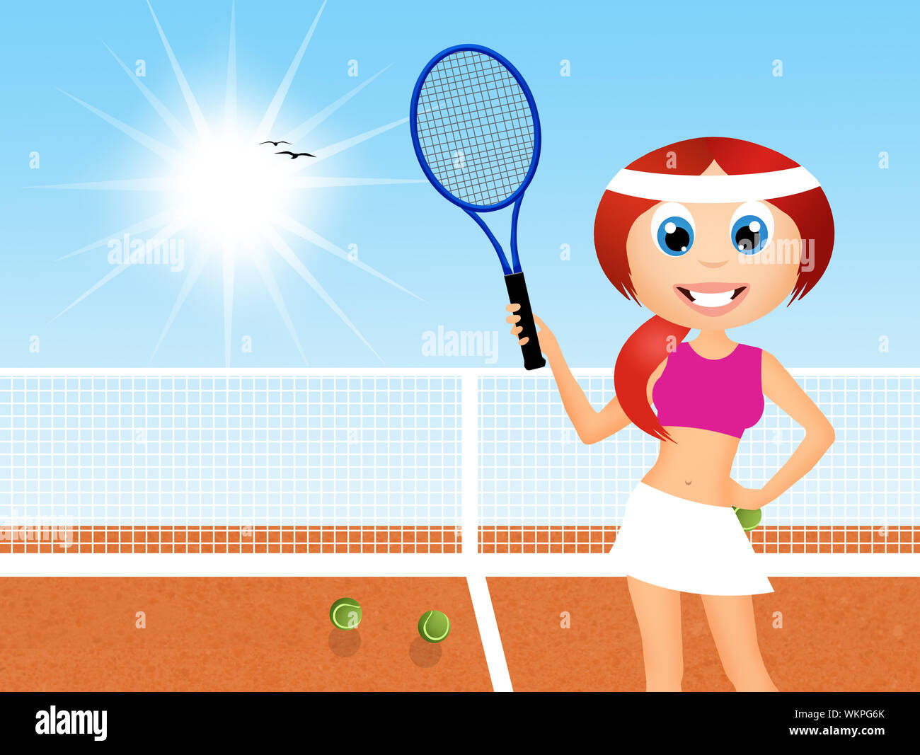 Cartoon Woman Playing Tennis High Resolution Stock Photography and ...