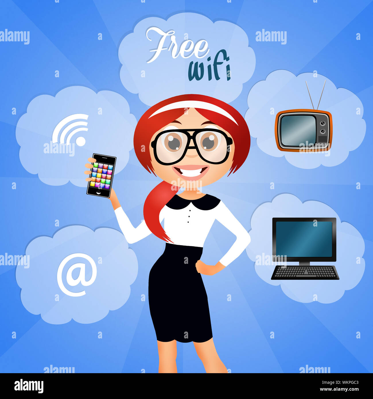 Cartoon wifi hi-res stock photography and images - Alamy