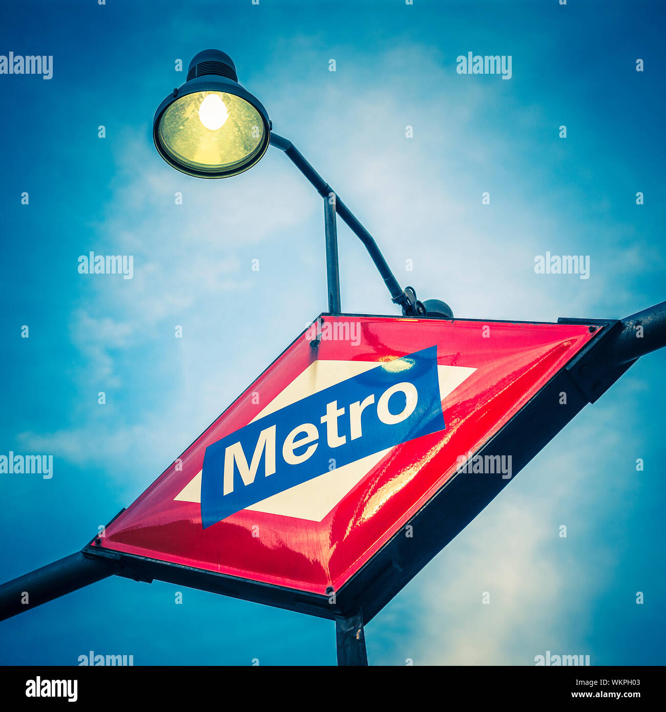 Metro Station Sign in Madrid, Spain, Europe Stock Photo - Alamy