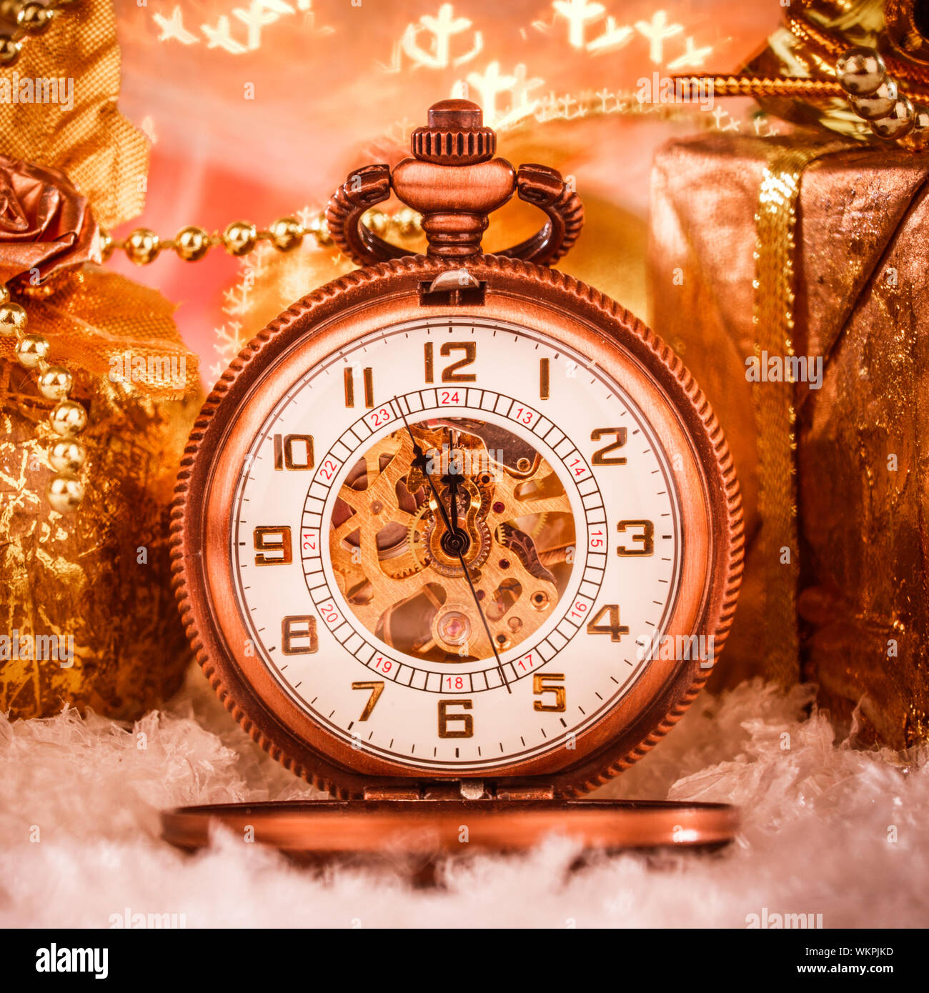 Christmas pocket watch still life Stock Photo - Alamy