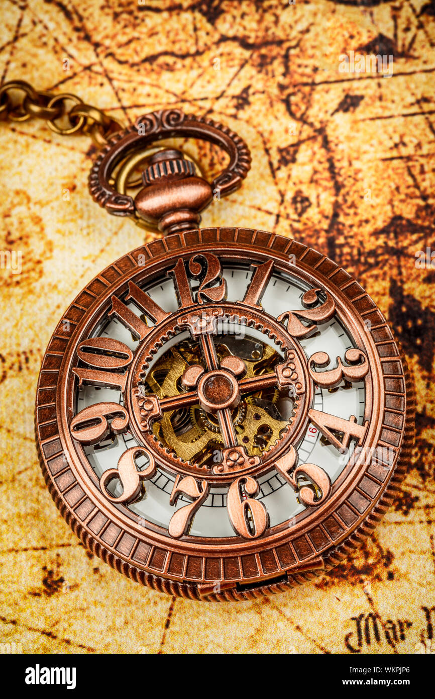Vintage Antique pocket watch. Vintage grunge still life Stock Photo - Alamy