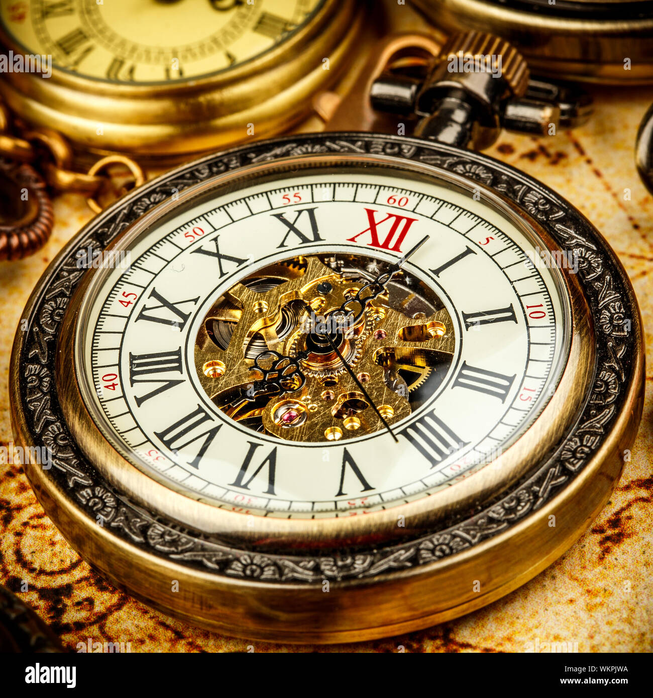 Vintage Antique pocket watch Stock Photo - Alamy