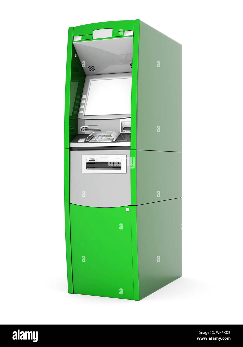 image of the new ATM on white background Stock Photo - Alamy
