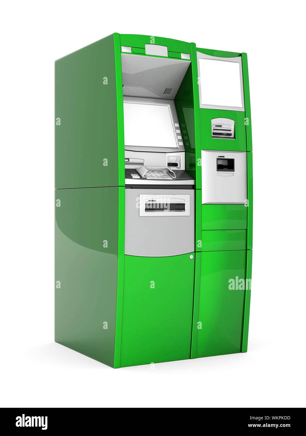 image of the new ATM on white background Stock Photo - Alamy