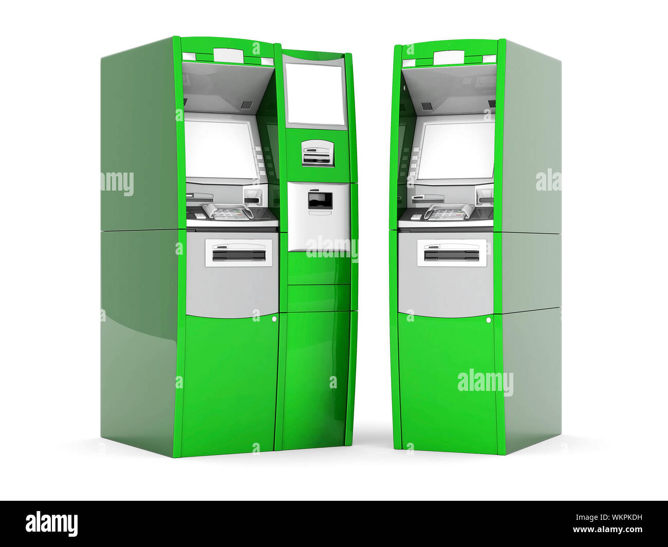 image of the new ATM on white background Stock Photo - Alamy