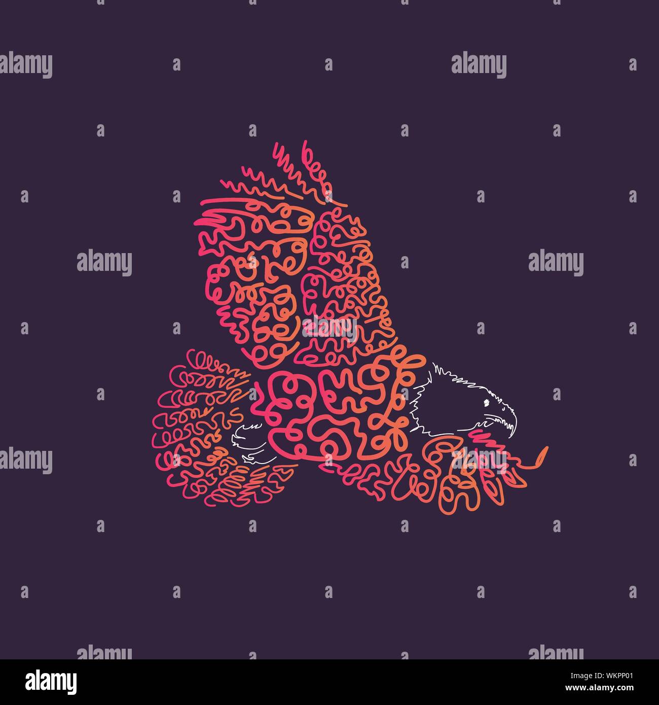 Illustration of eagle for print design. hand drawing art Stock Vector ...