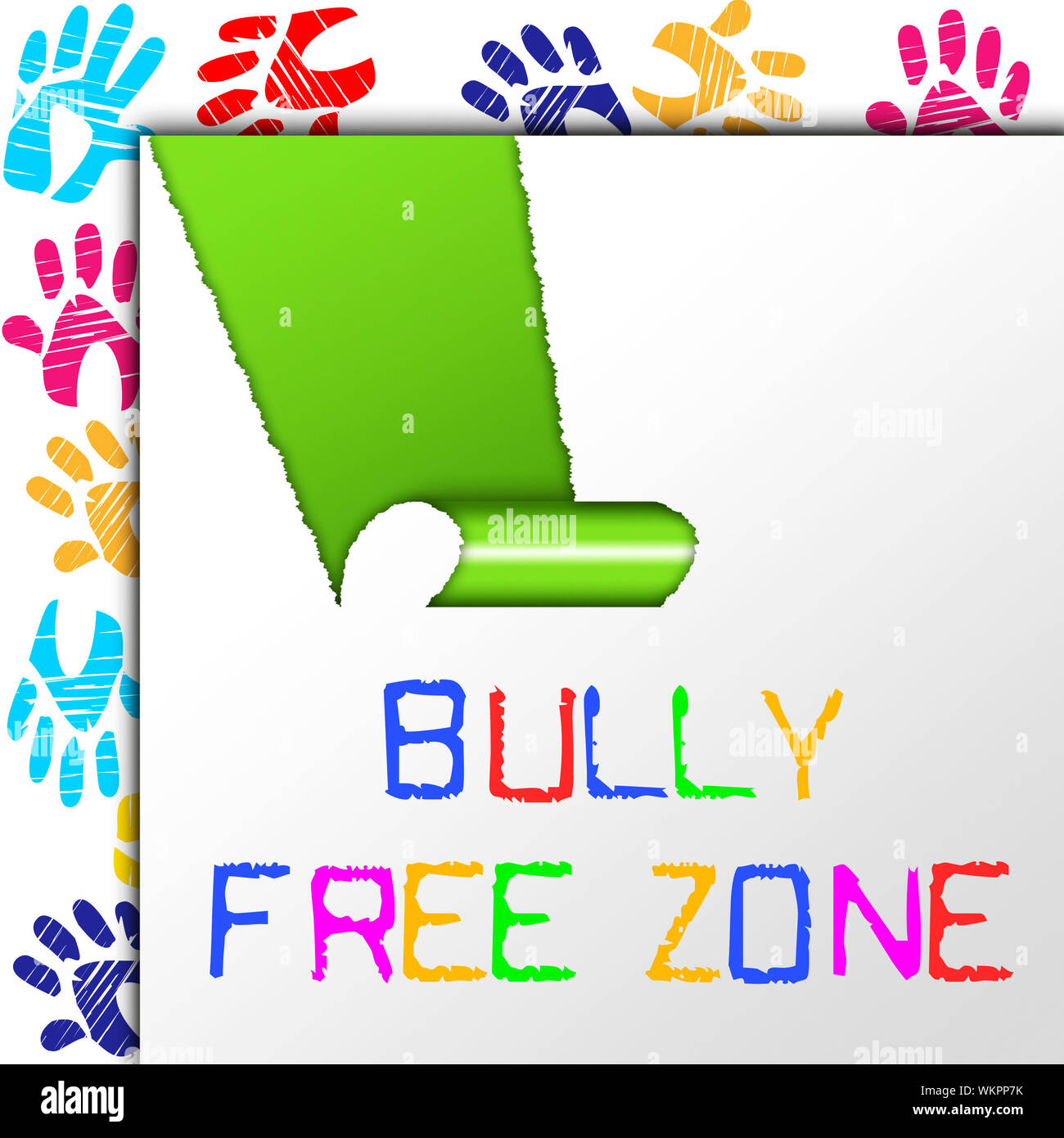 Bully Free Zone Showing No Bullying And Cyberbullying Stock Photo - Alamy