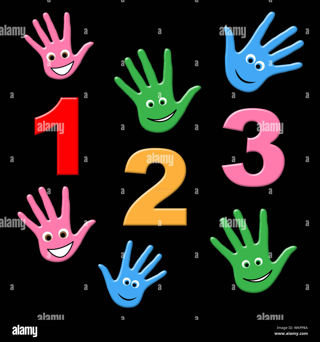 Counting Kids Showing One Two Three And Youngsters Arithmetic Stock ...