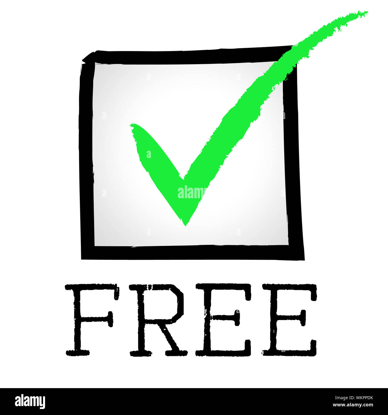 Free Tick Representing With Our Compliments And Correct Stock Photo - Alamy