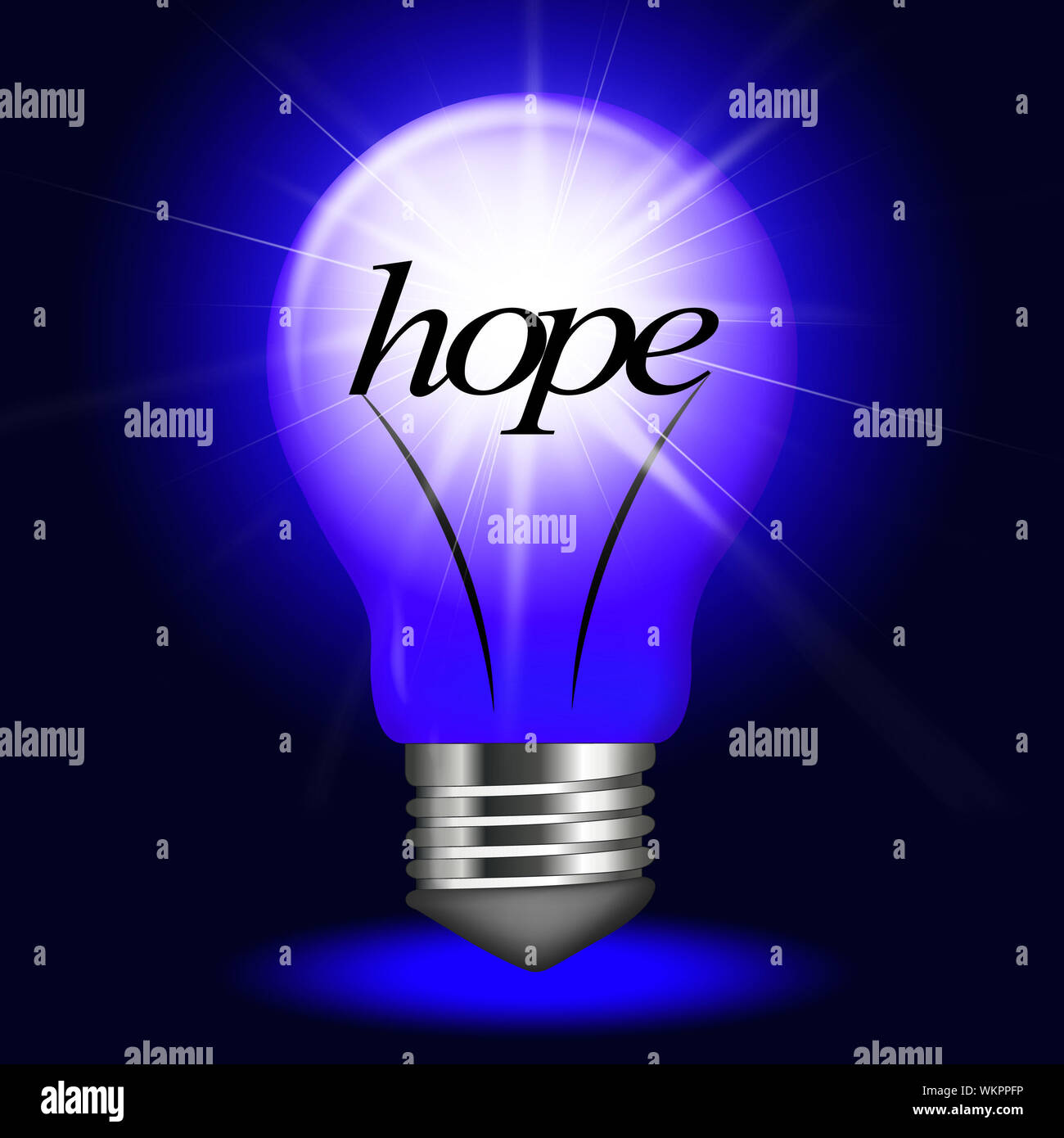 Lightbulb Hope Showing Wishing Lamp And Hopes Stock Photo - Alamy
