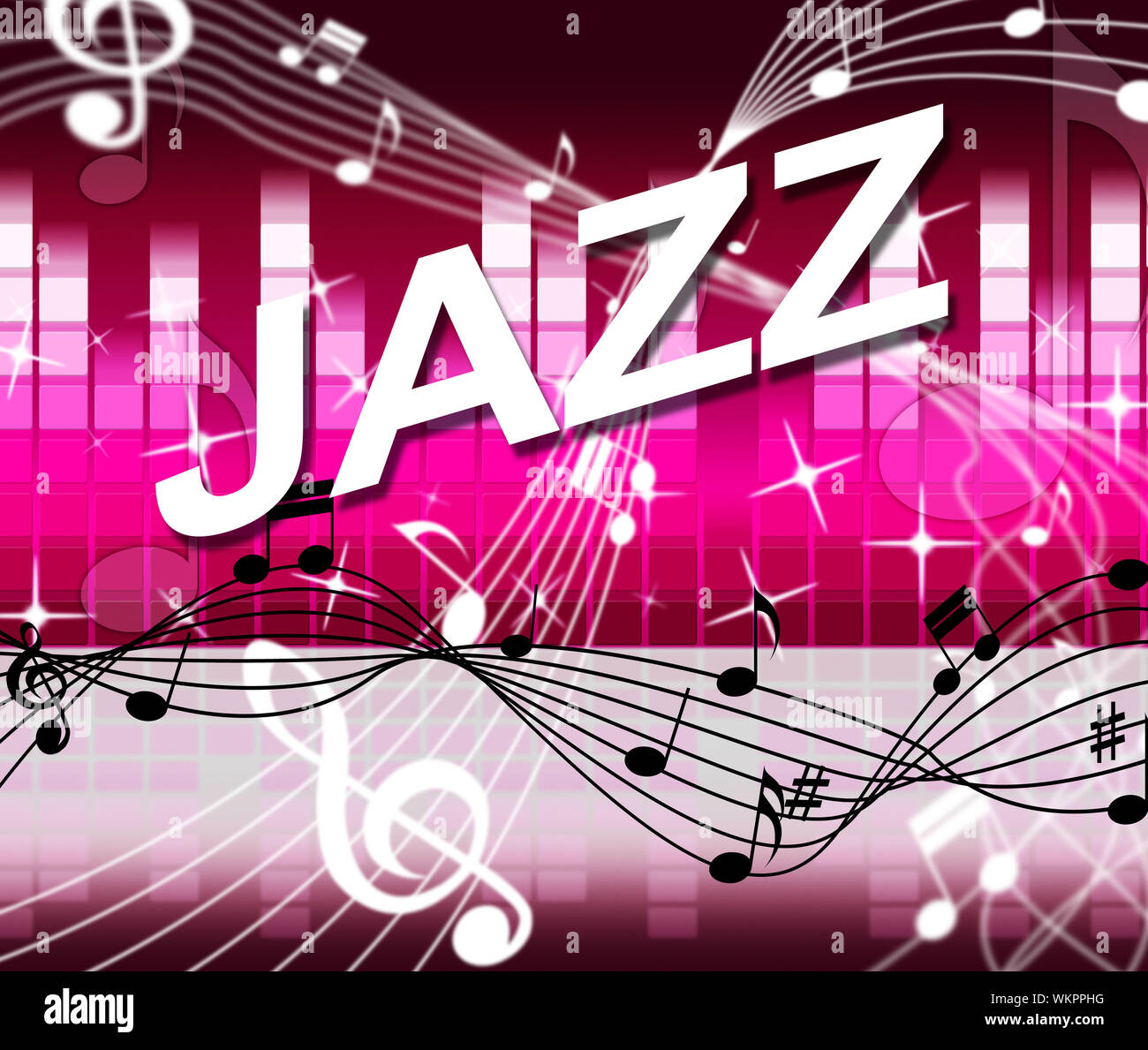 Jazz Music Showing Sound Track And Band Stock Photo - Alamy