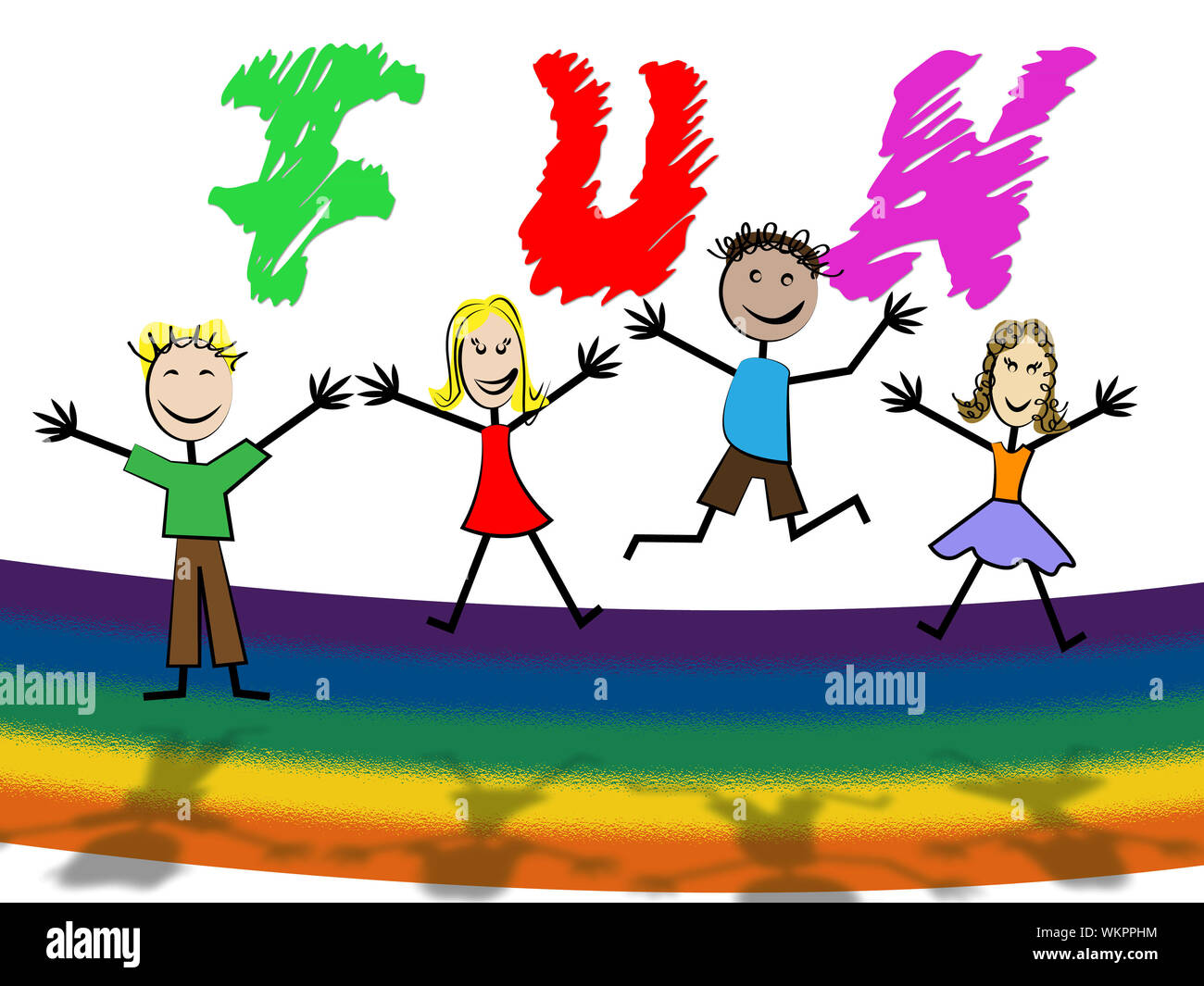 Fun Kids Representing Children Thrilled And Youngster Stock Photo - Alamy