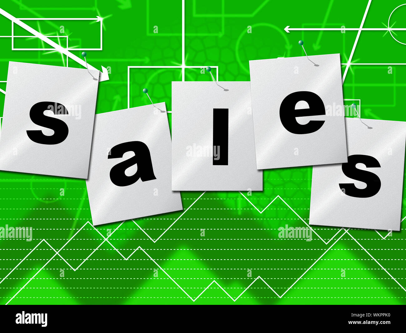 Sales Selling Indicating Business Graph And Infochart Stock Photo - Alamy