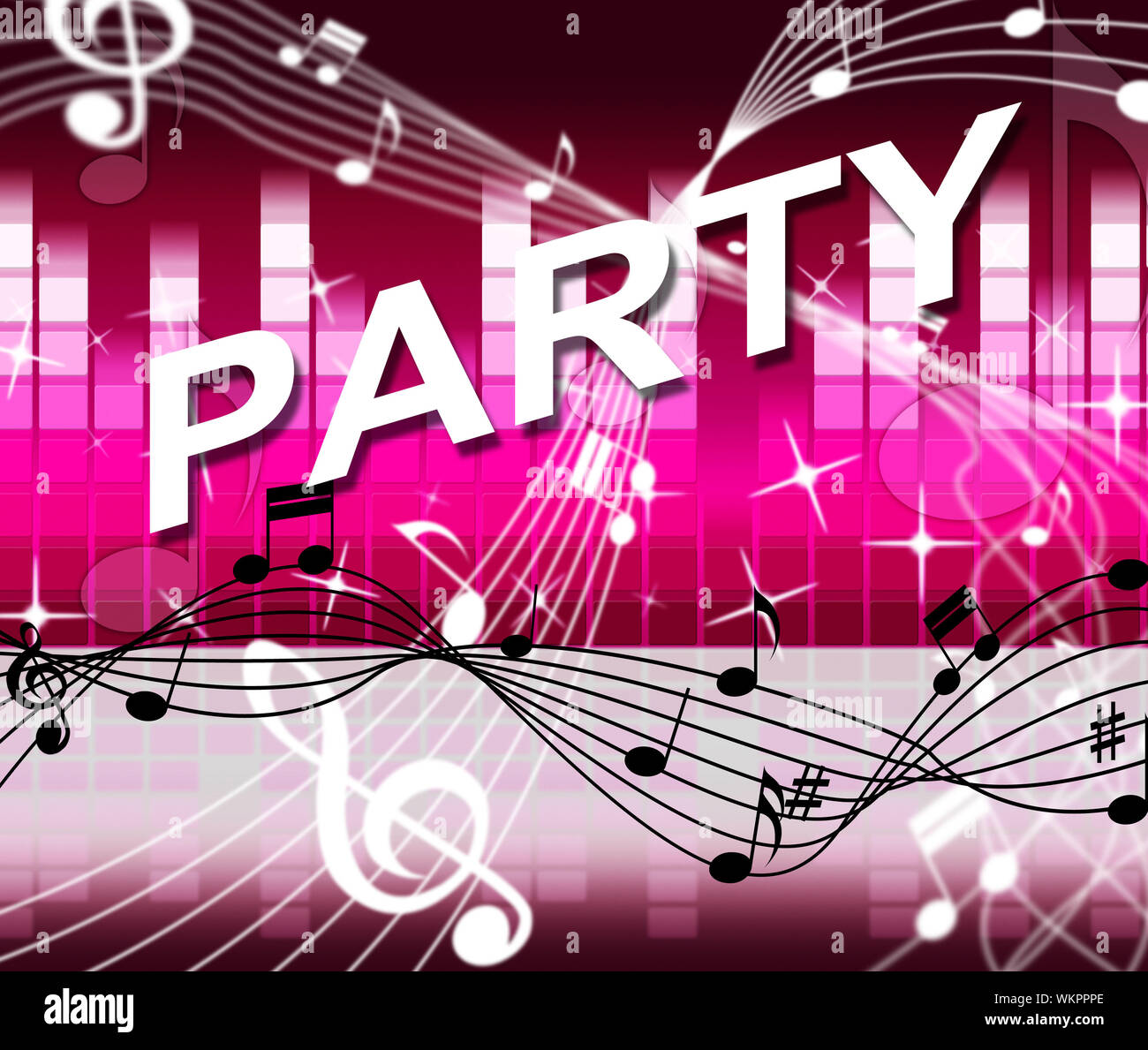 Party Music Showing Sound Track And Fun Stock Photo - Alamy