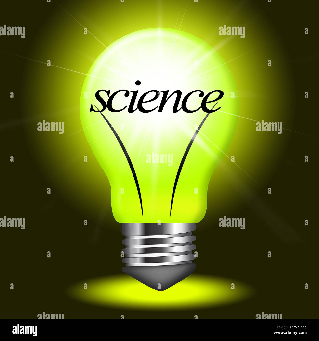Lightbulb Science Representing Physicist Chemistry And Biologist Stock ...