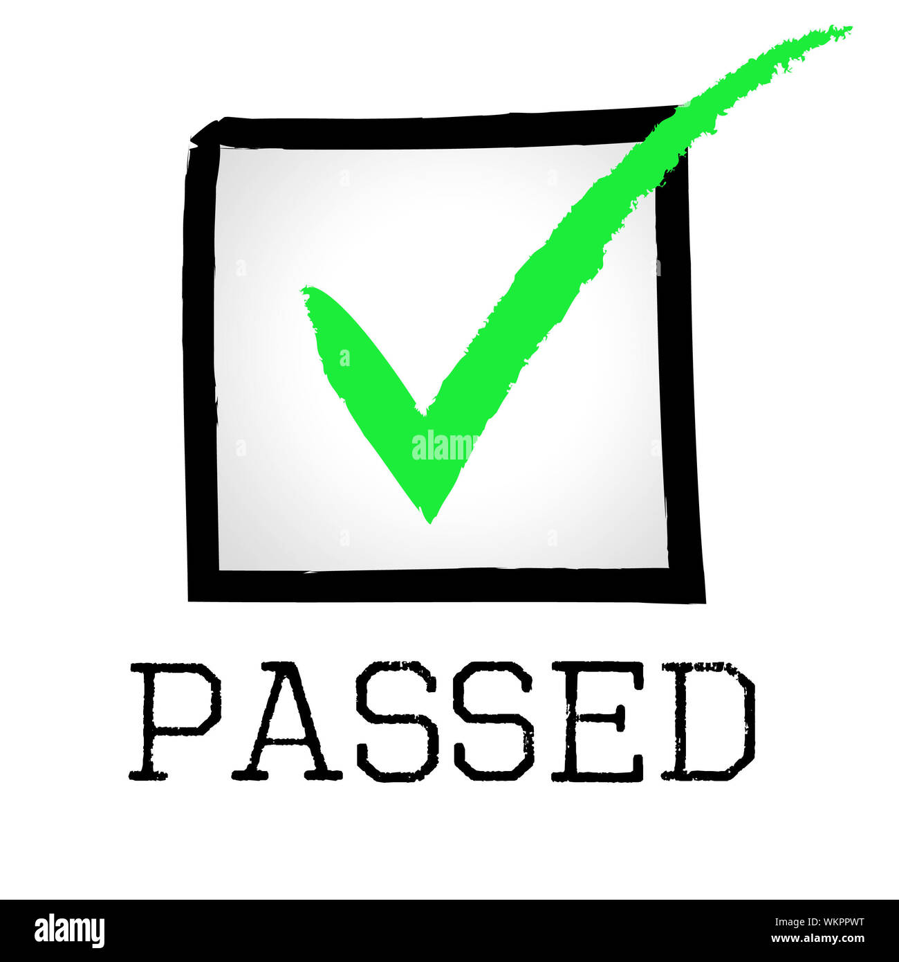 Passed Tick Showing Endorsed Assurance And Ok Stock Photo - Alamy