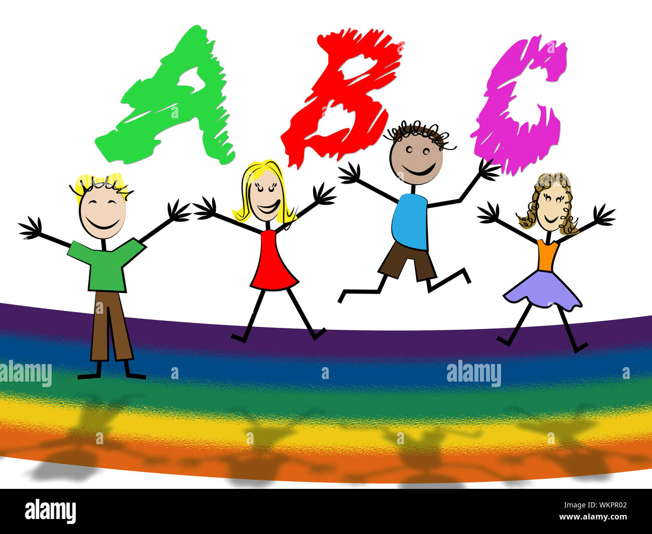 Education Abc Showing Childrens Alphabet And Development Stock Photo ...