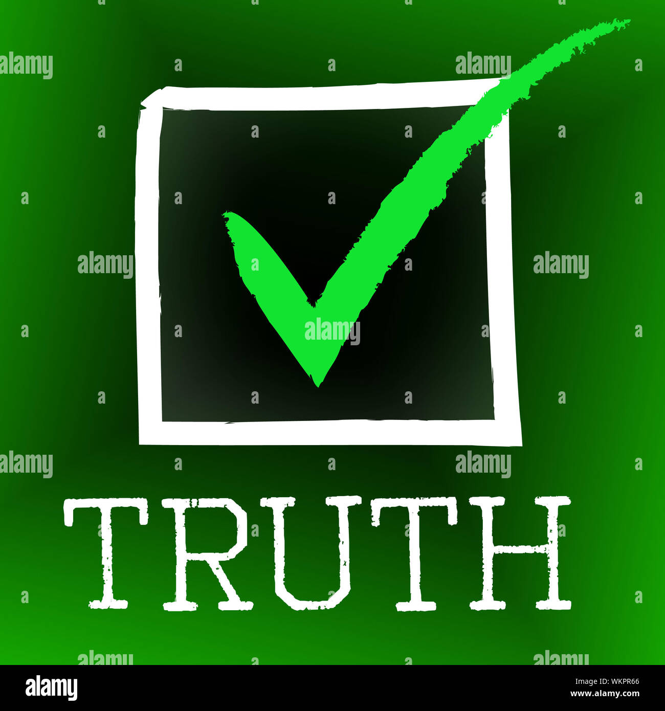 Truth Tick Representing No Lie And Accuracy Stock Photo - Alamy