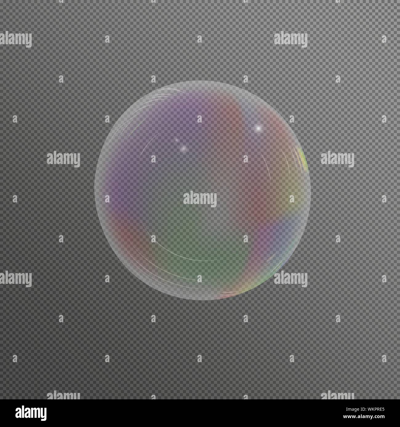 Realistic soap bubbles with rainbow reflection set isolated vector ...