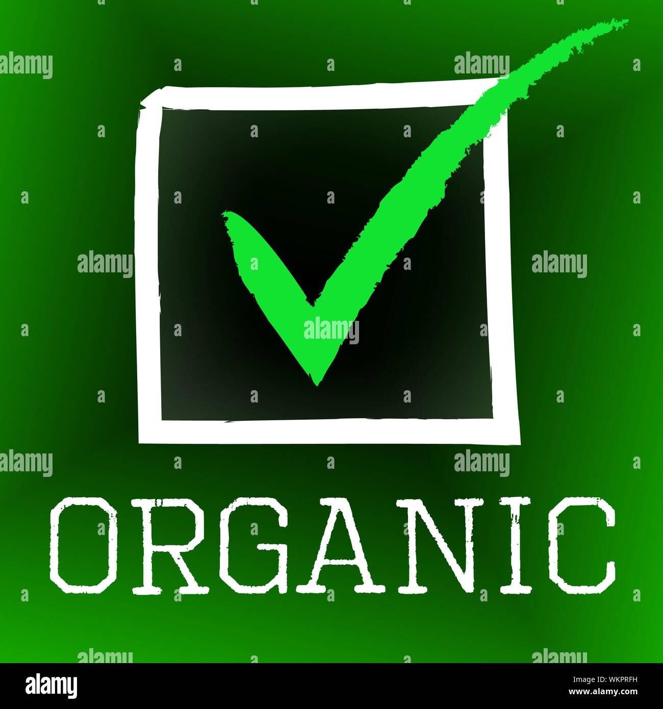 Organic Tick Meaning Healthful Mark And Natural Stock Photo - Alamy