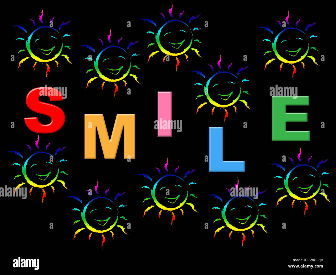 Smiling Colorful Indicating Colour Joyful And Smile Stock Photo - Alamy