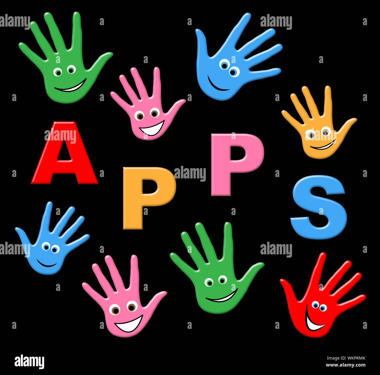 Kids Apps Representing Application Software And Youngsters Stock Photo ...
