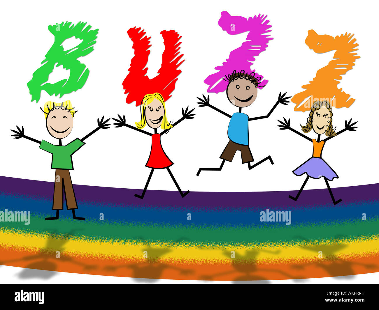 Buzz Kids Showing Public Relations And Favoured Stock Photo - Alamy