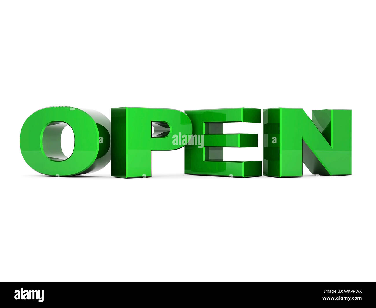word open on a white background isolated Stock Photo - Alamy