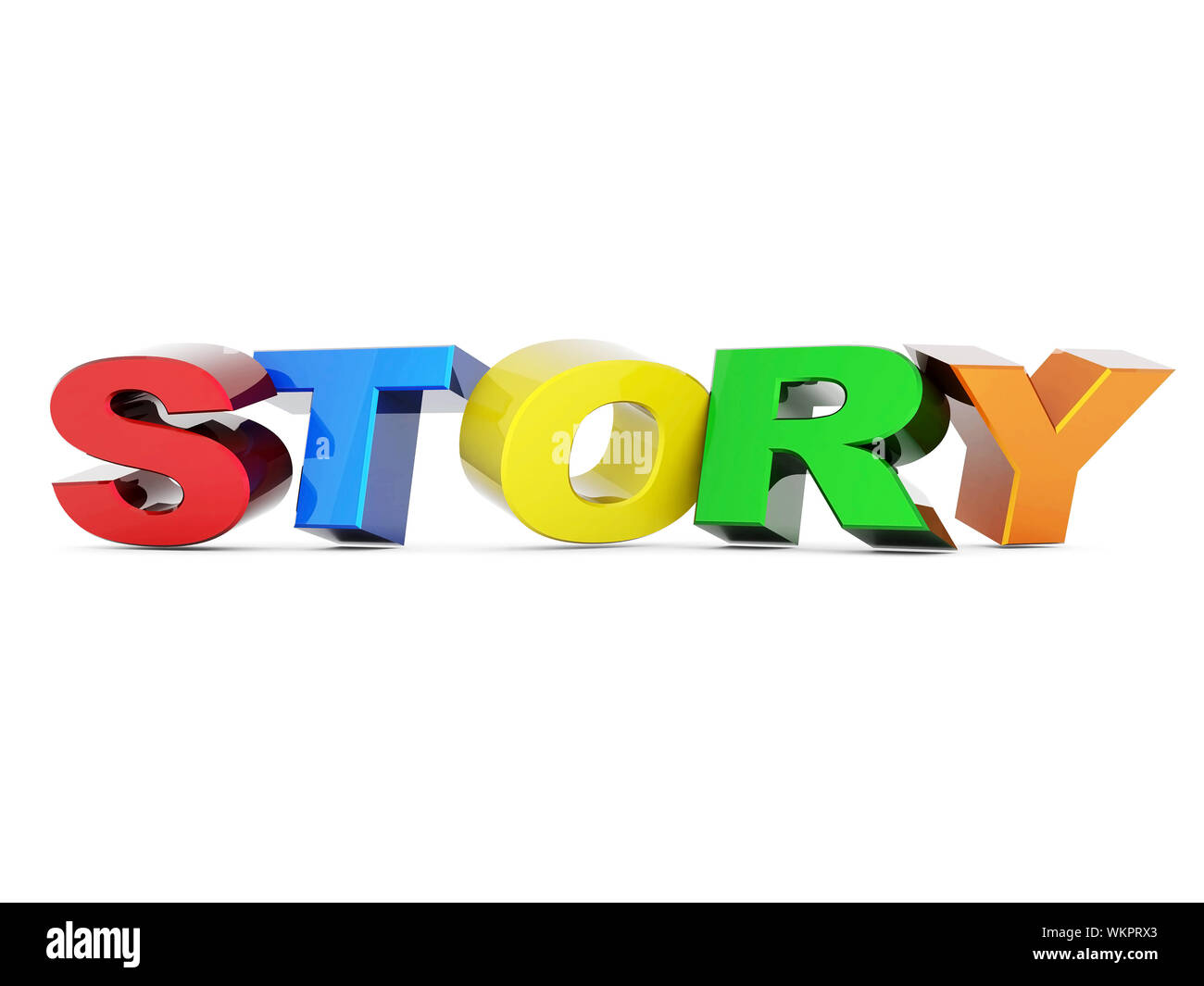 word story on a white background isolated Stock Photo - Alamy
