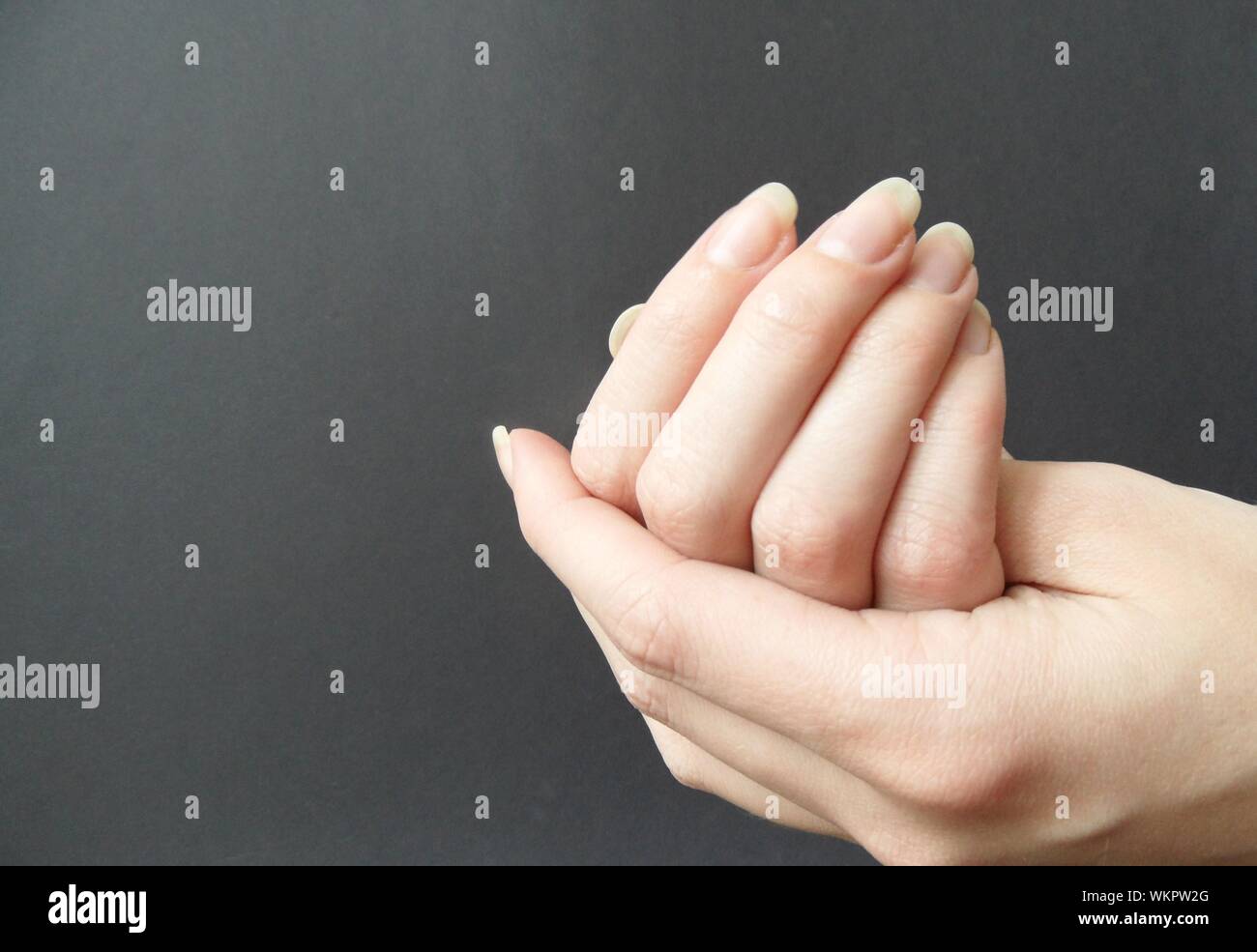 Woman hands touching skin hi-res stock photography and images - Alamy