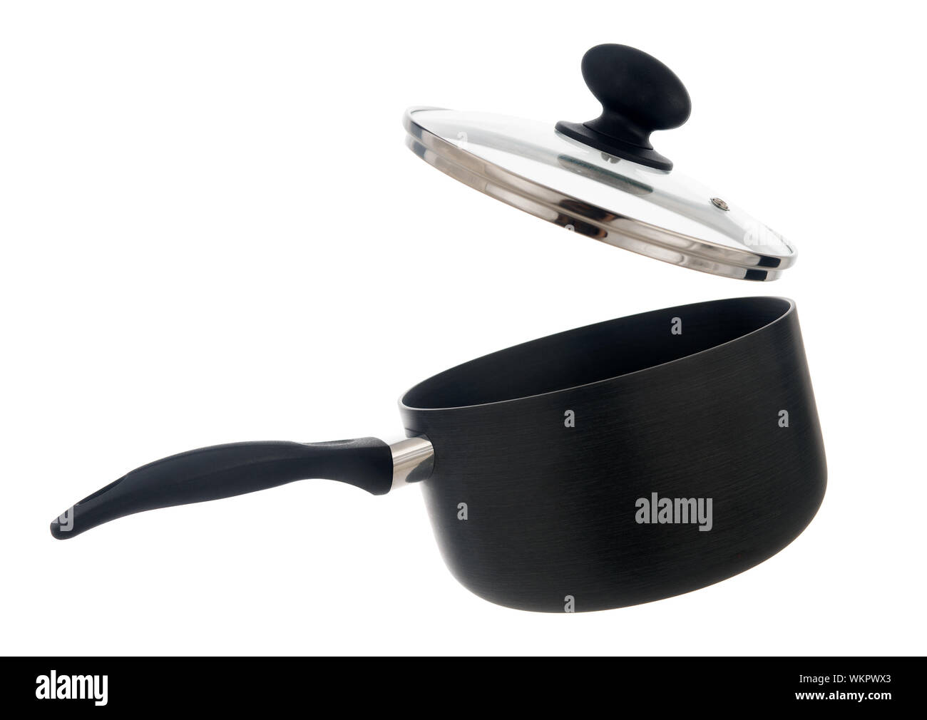 Cooking pot with lid opened, isolated on white background Stock Photo ...