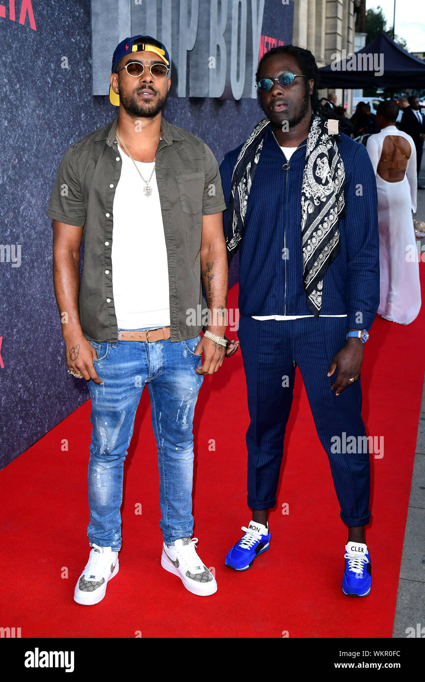 Louis Rei (left) and Halle Rei of WSTRN attending the UK premiere of ...