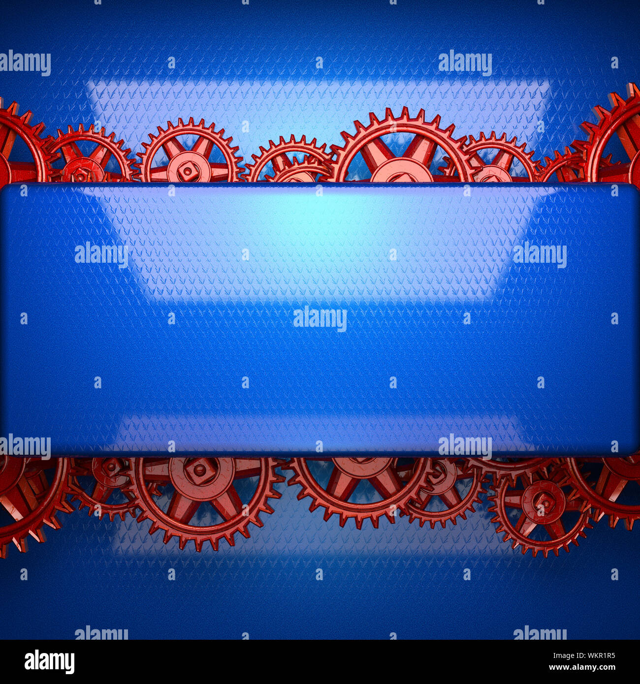 blue metal background with red cogwheel gears Stock Photo - Alamy