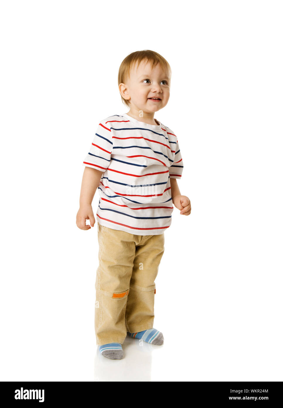 Two years boy standing full length isolated on white Stock Photo - Alamy