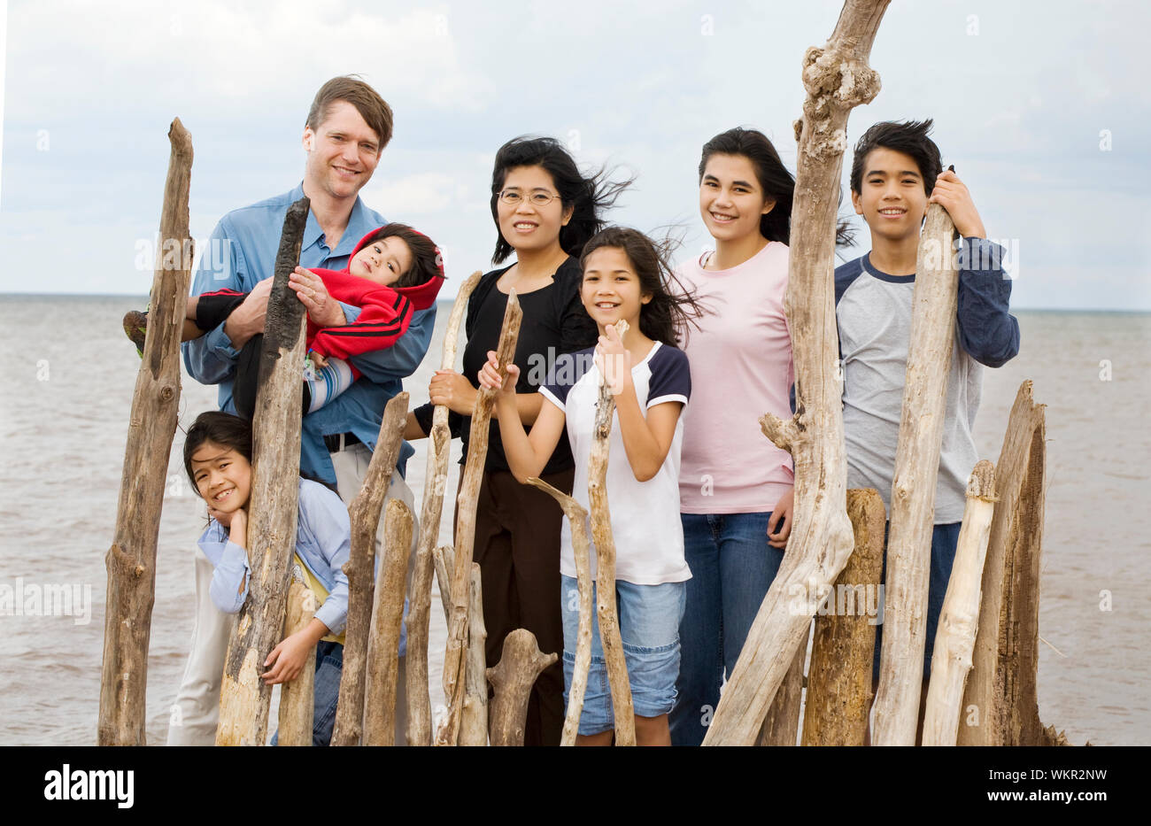 Large Multiracial Family Seven High Resolution Stock Photography and ...
