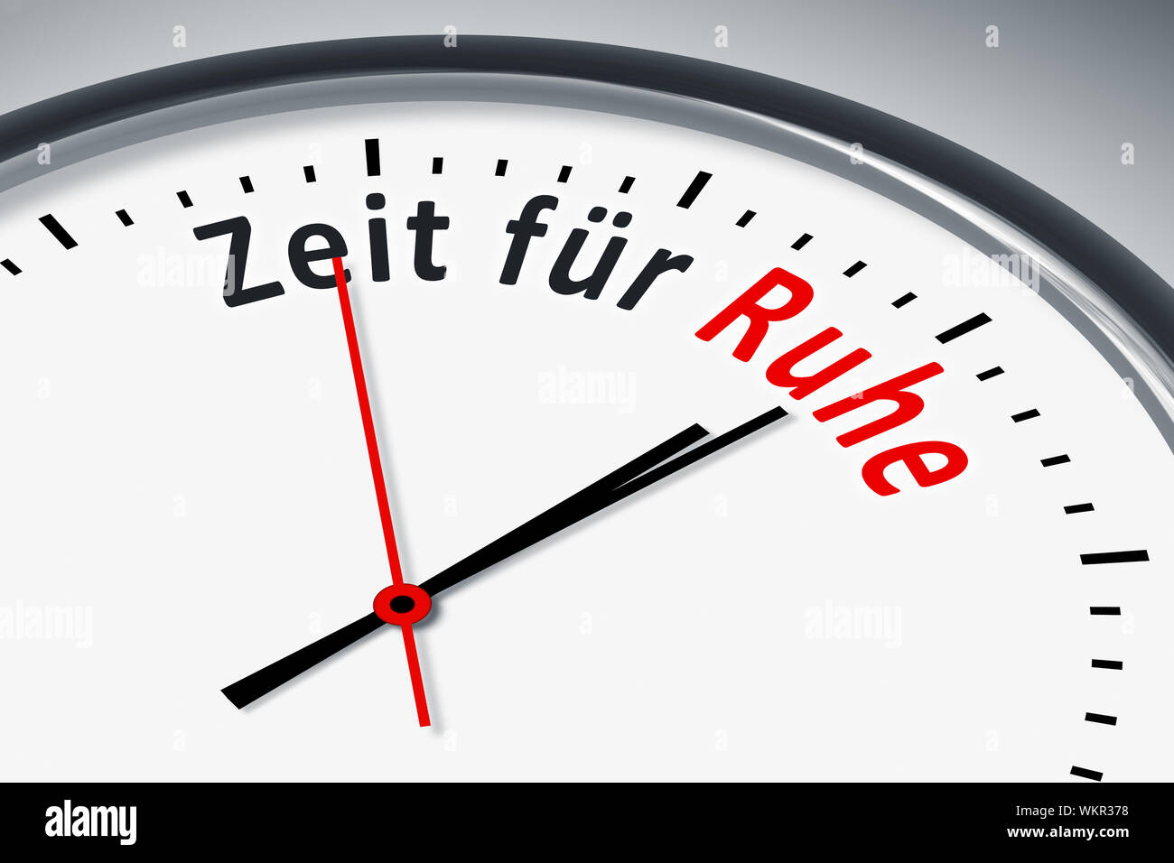 Eine Uhr mit Text Zeit fuer Ruhe Stock Photo - Alamy