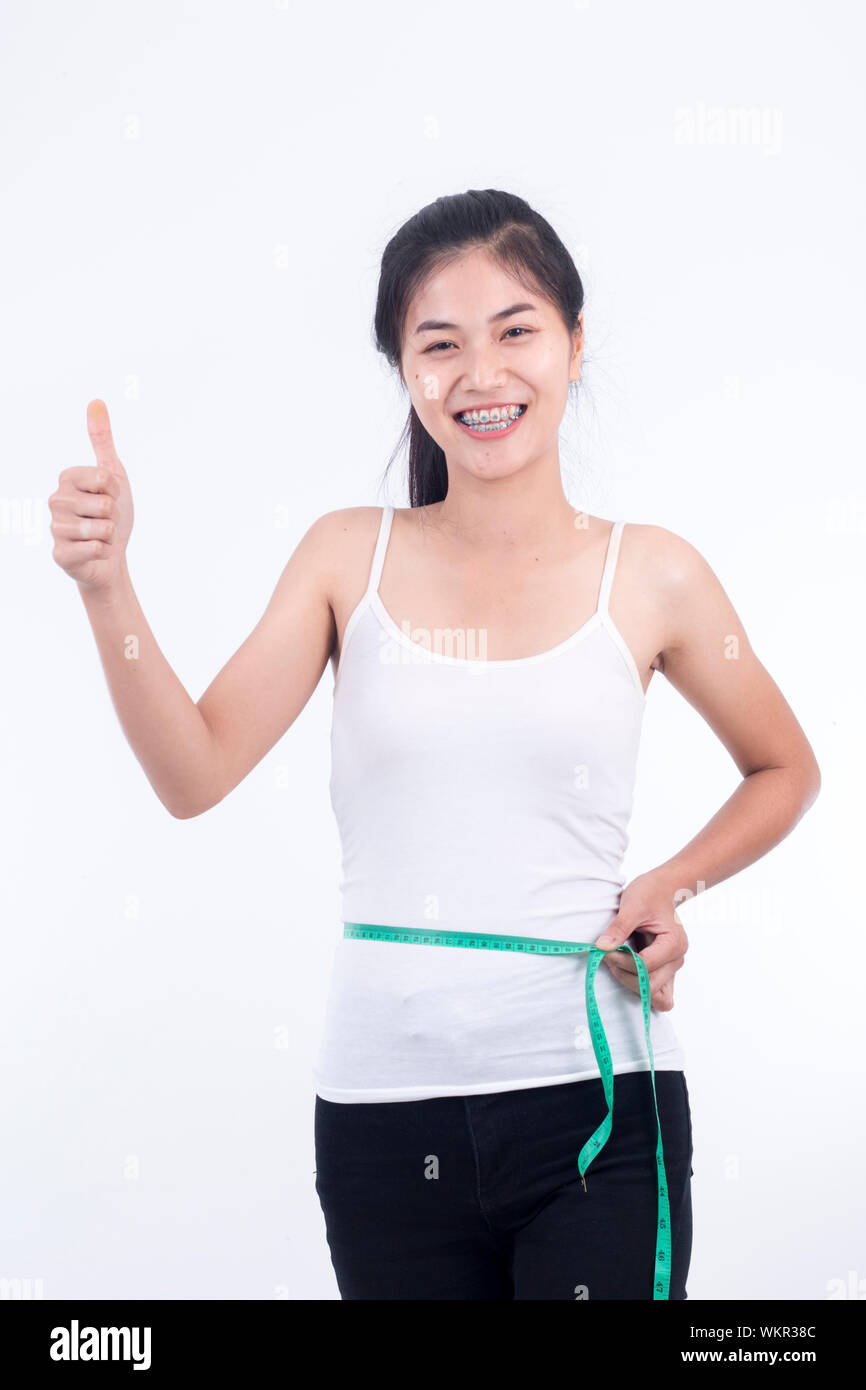 Waist woman measure hi-res stock photography and images - Alamy