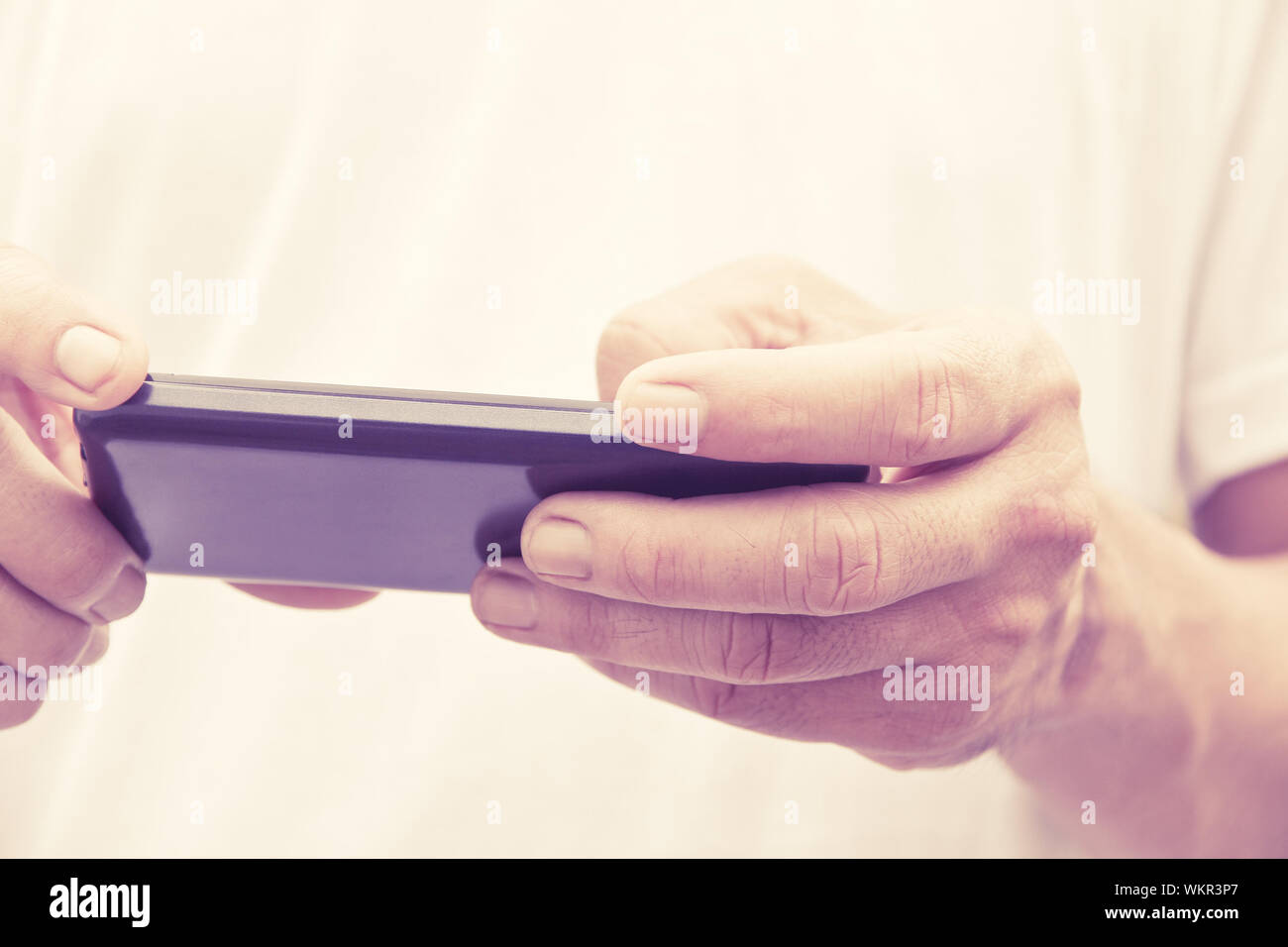 man checking his phone Stock Photo - Alamy