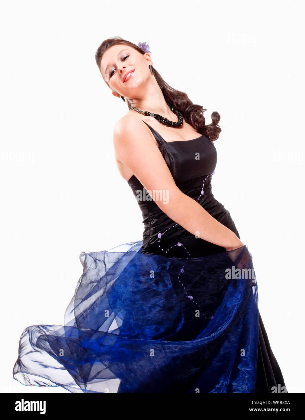 Opera Singer Performing in her Stage Dress - Isolated on White Stock ...