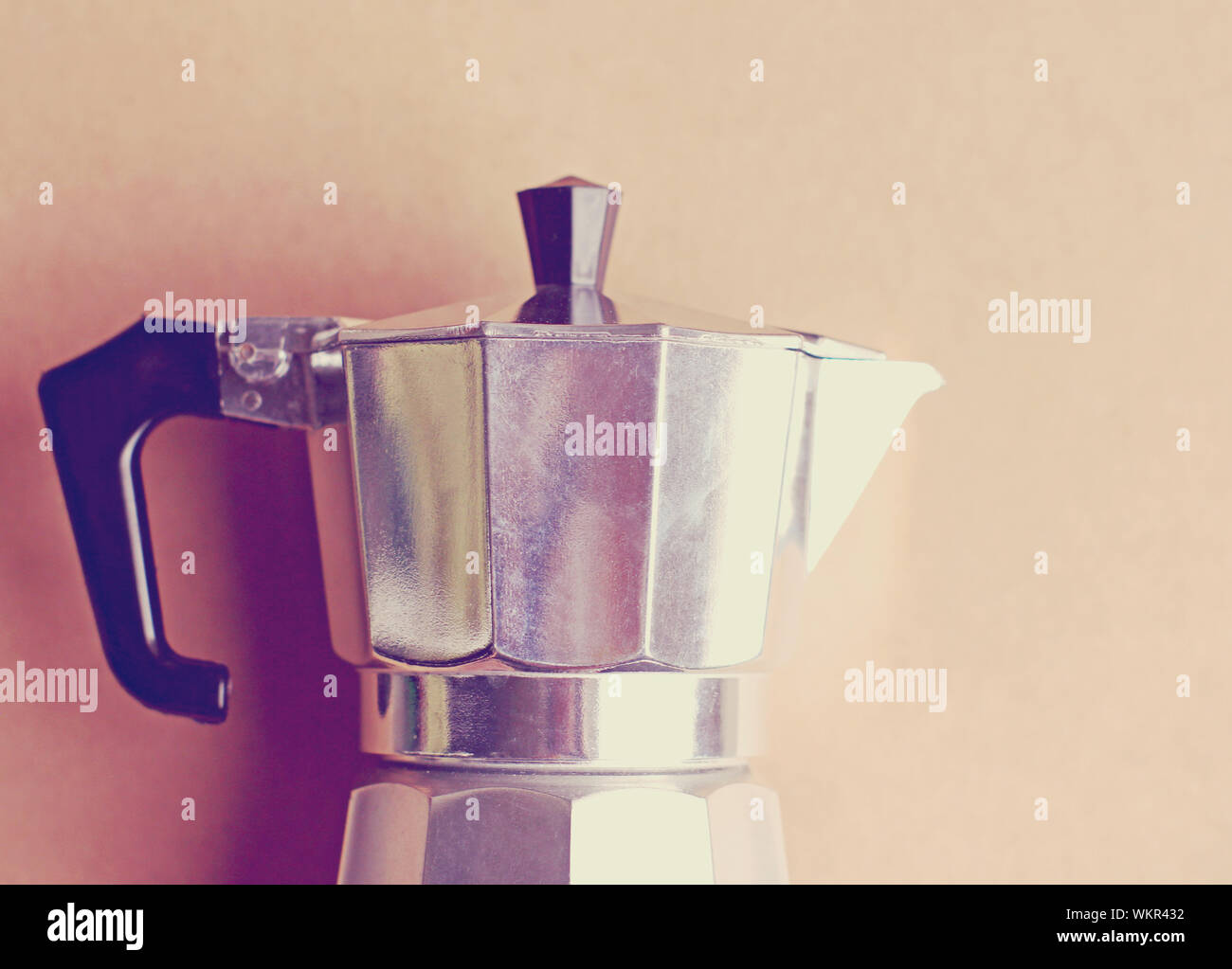 Italian coffee maker with retro filter effect Stock Photo - Alamy