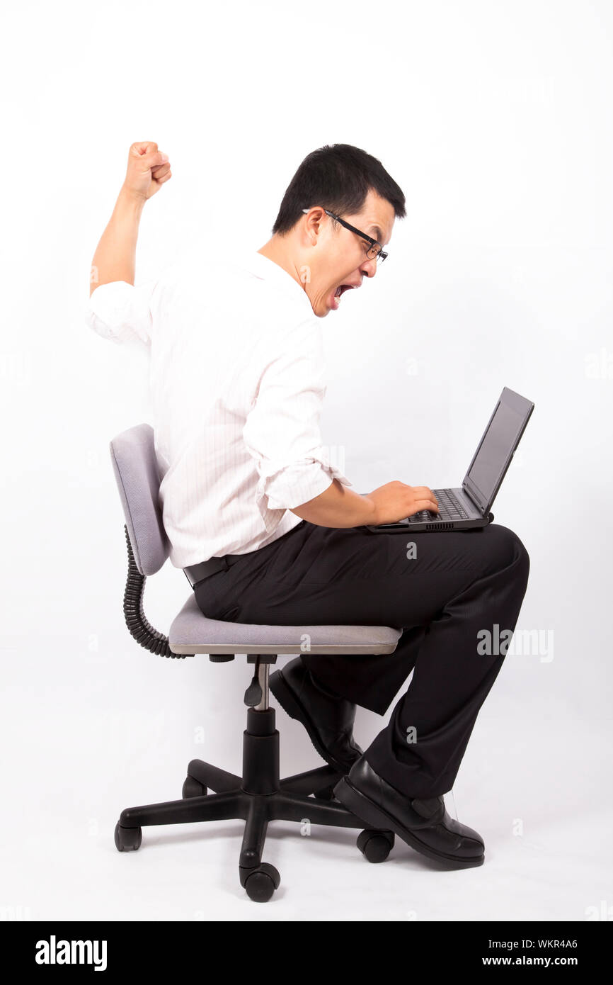 business man angry for computer crash Stock Photo - Alamy