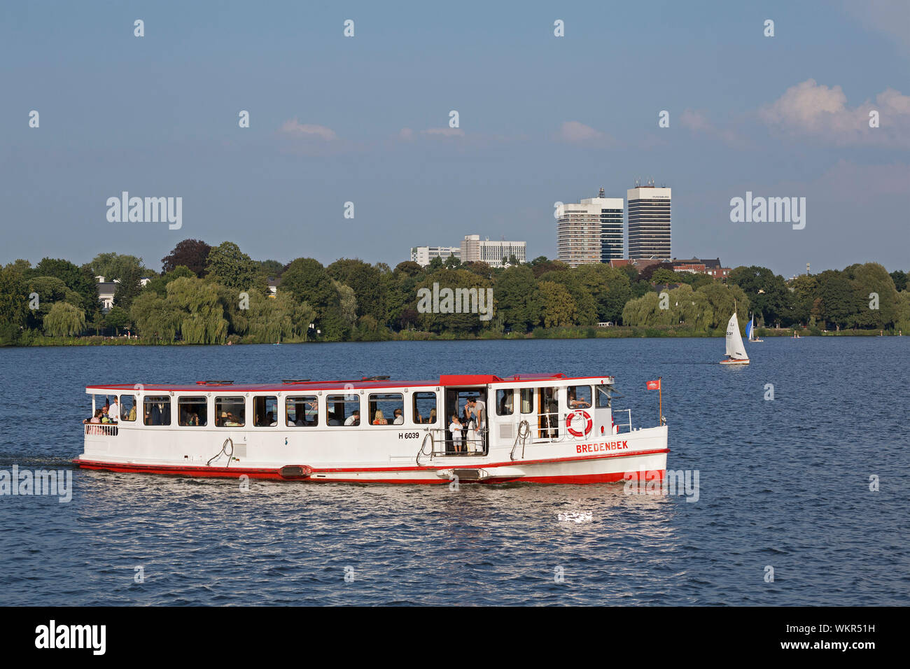 excursion boat on Lake Outer Alster, Hamburg, Germany Stock Photo - Alamy