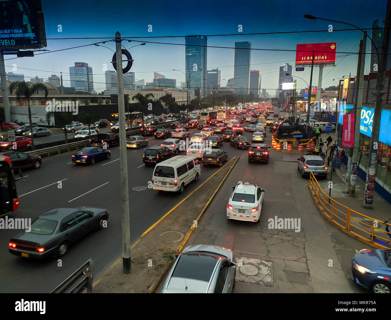 Traffic on Javier Prado San Isidro lima Peru Stock Photo - Alamy