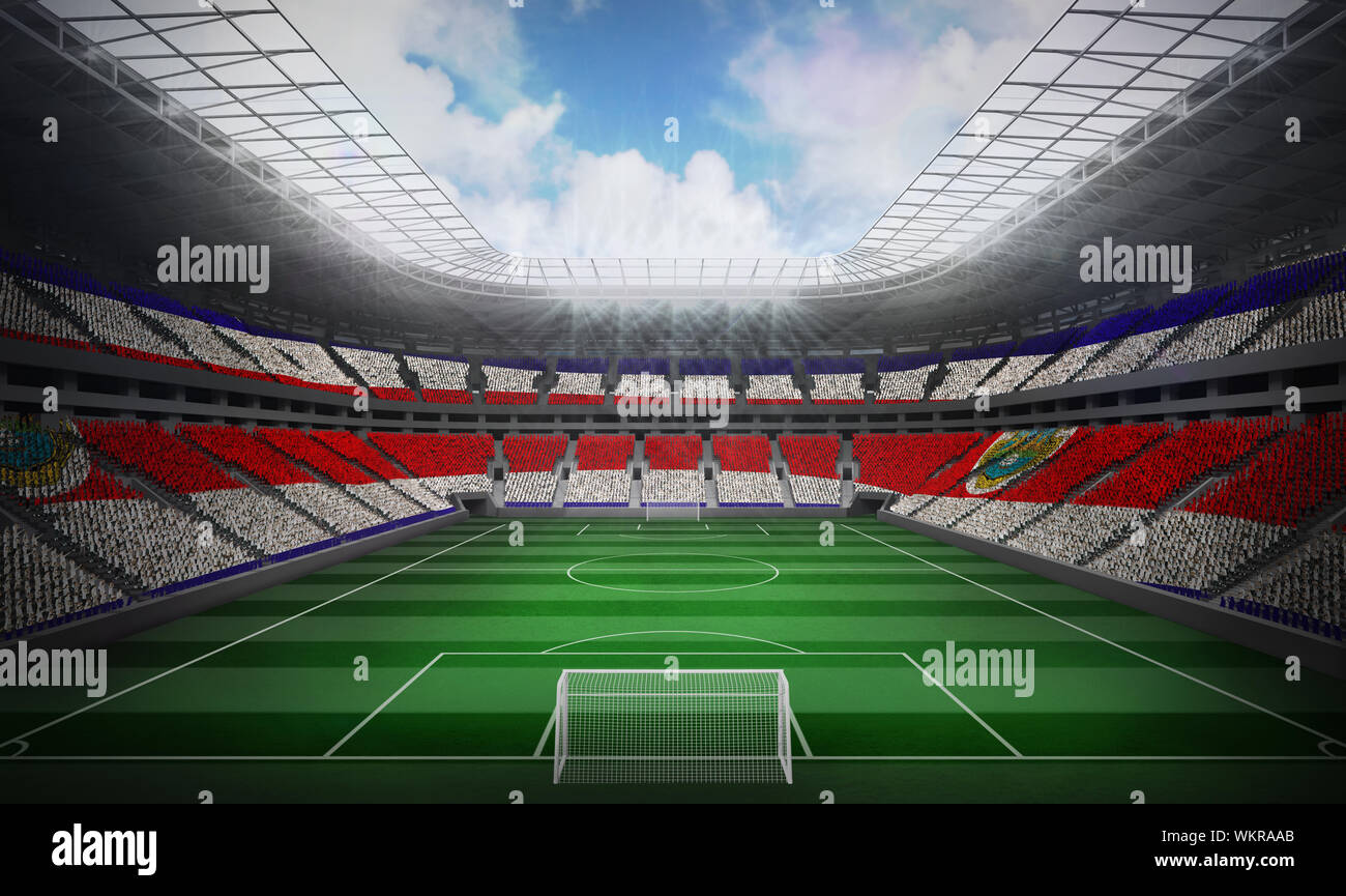 Costa rica national flag against football stadium Stock Photo - Alamy