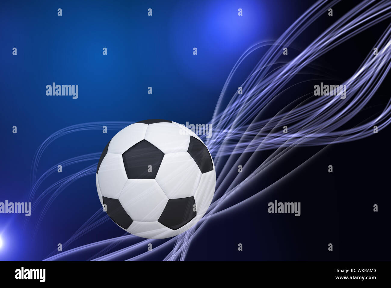 Football against curved laser light design in blue Stock Photo - Alamy