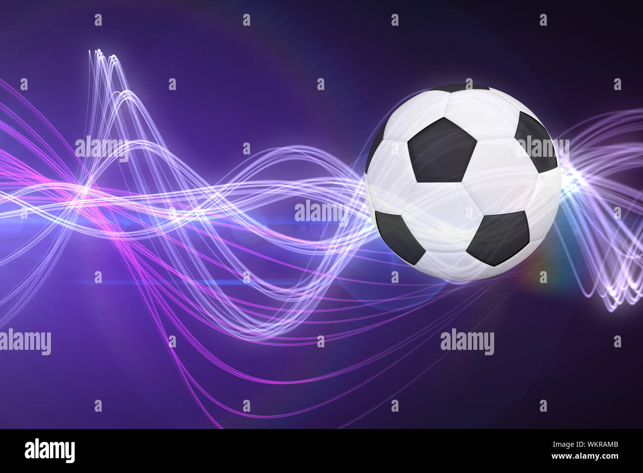Football against curved laser light design in purple Stock Photo - Alamy