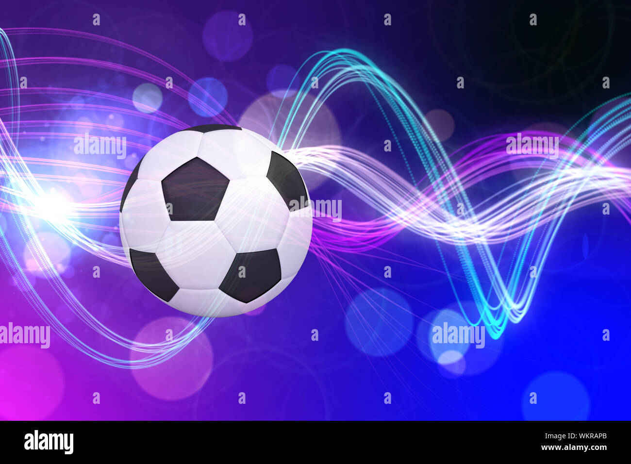 Football against curved laser light design in purple Stock Photo - Alamy