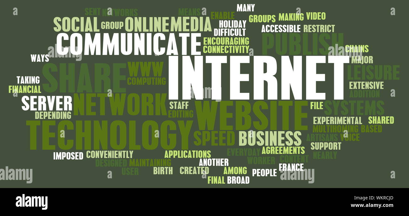 Internet Word Cloud Stock Photo - Alamy