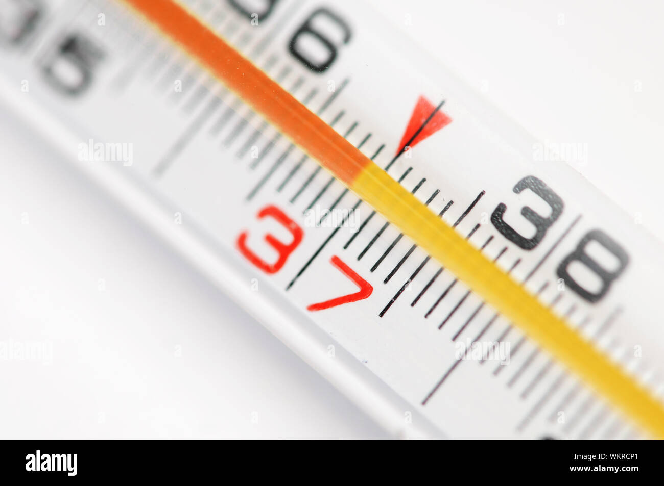 The thermometer scale is photographed by close up Stock Photo - Alamy
