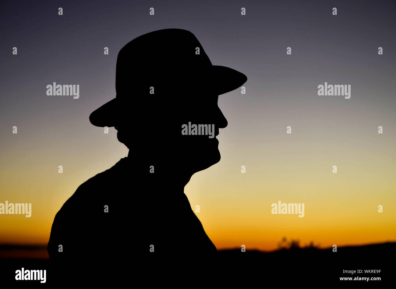Man Face Silhouette Hat High Resolution Stock Photography and Images ...